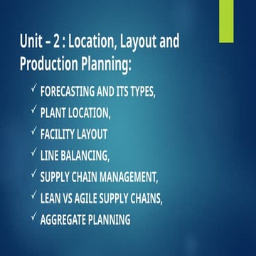 operations management bba and mba unit 5 | PPTX