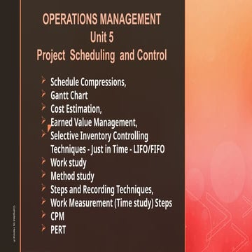 operations management bba and mba unit 5 | PPTX