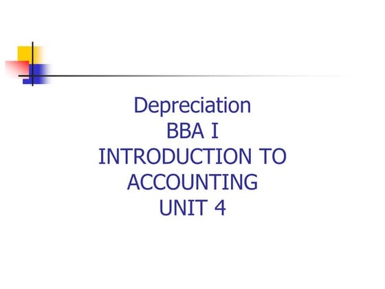 Accounting grade 10: depreciation | PPTX
