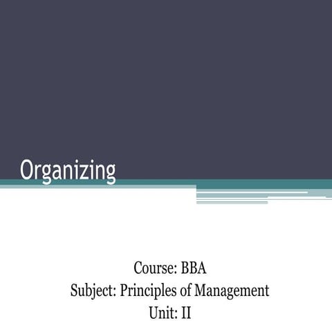 Bba i pom u 2.1 organising | PPTX