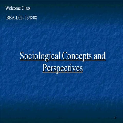 Bba L02 Dt Sociological Concepts And Perspectives | PPT