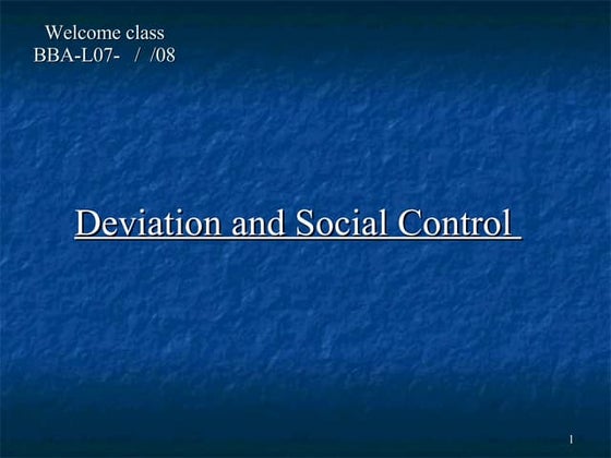Unit 11 social control | PPT