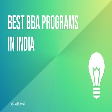 BBA Programs in India | PDF