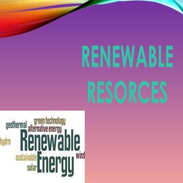 Natural resources renewable and non renewable | PPTX