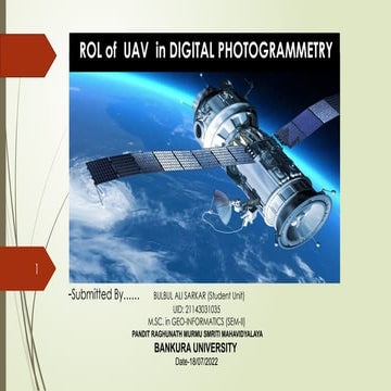 Digital Photogrammetry, UAV, Lidar, Drone Image processing. | PPTX