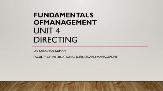 chapter 7 directing class 12 business studies | PPTX