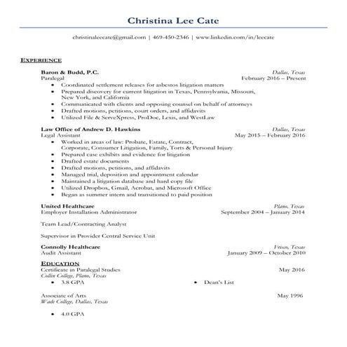 Cate Resume | PDF