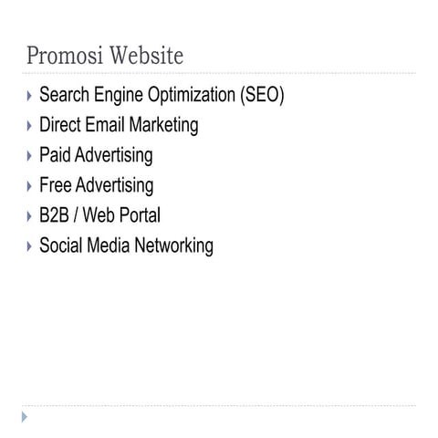 Promosi Website untuk digital marketingg | PPT