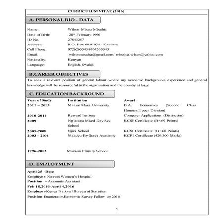 Wilson CV | DOCX