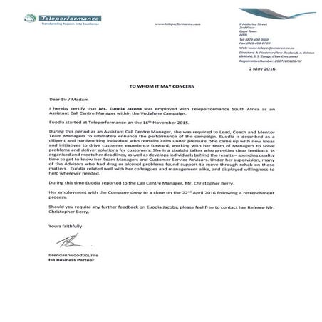 Reference letter - Euodia Jacobs | PDF