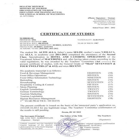 CERTIFICATE OF STUDIES | PDF