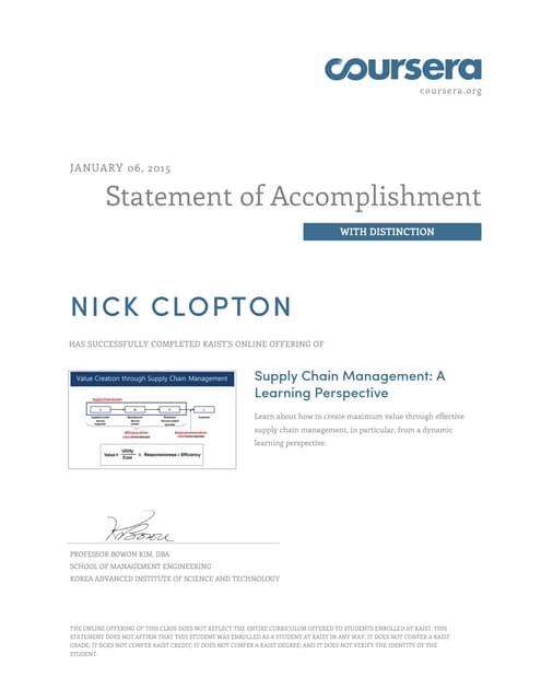 Coursera supplychain 2014(1) | PDF