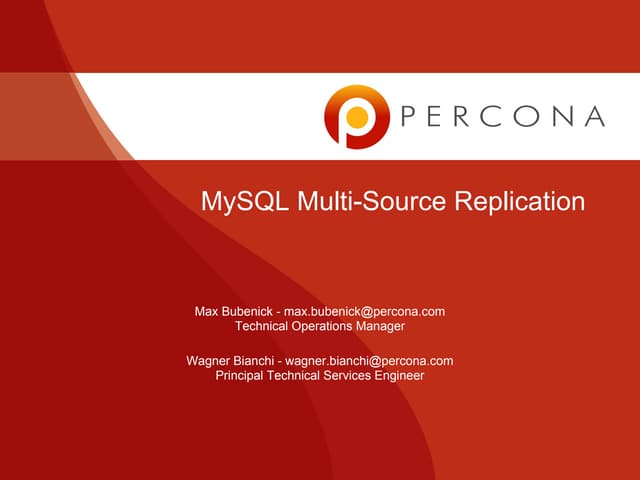Mysql Multi Source Replication For Pl2016 Ppt