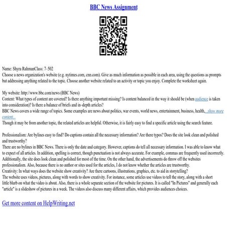 BBC News Assignment | PPT