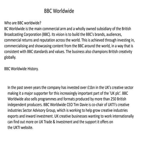 Bbc worldwide | PPT