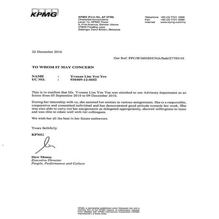 KPMG TESTIMONIAL YVONNE LIM | PDF
