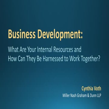 Cynthia Voth presentations