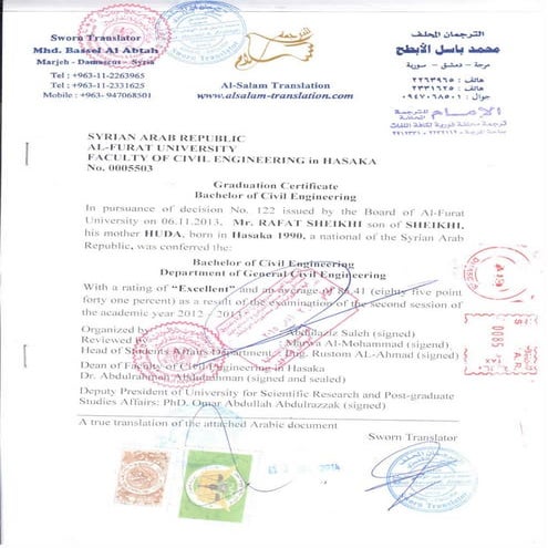 Civil Engineering certificate | PDF