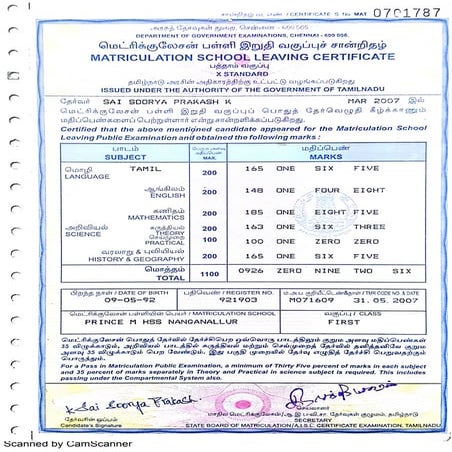 10 th Mark sheet_1 | PDF
