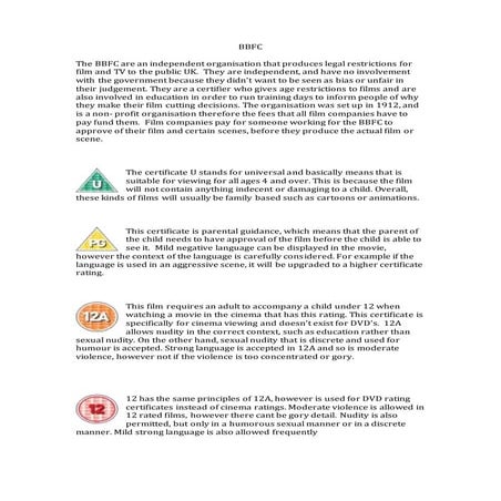 BBFC Film Classification Research | PPT