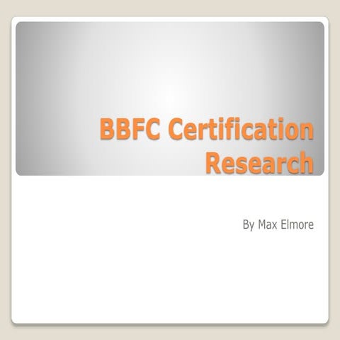 Bbfc certification research | PPT