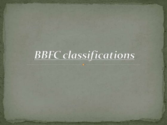 Bbfc classifications research | PPT