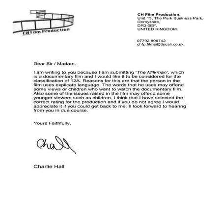 BBFC Classification Letter, CHall | PDF