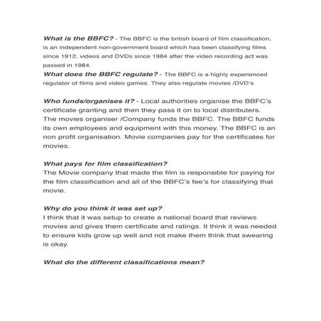 Film classifications | PPTX