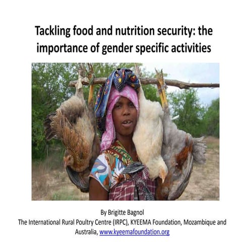 The importance of gender for promoting food security and nutrition ...