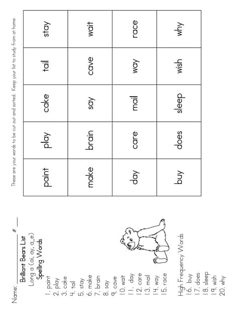 Rr long a ai, a e, ei | PDF