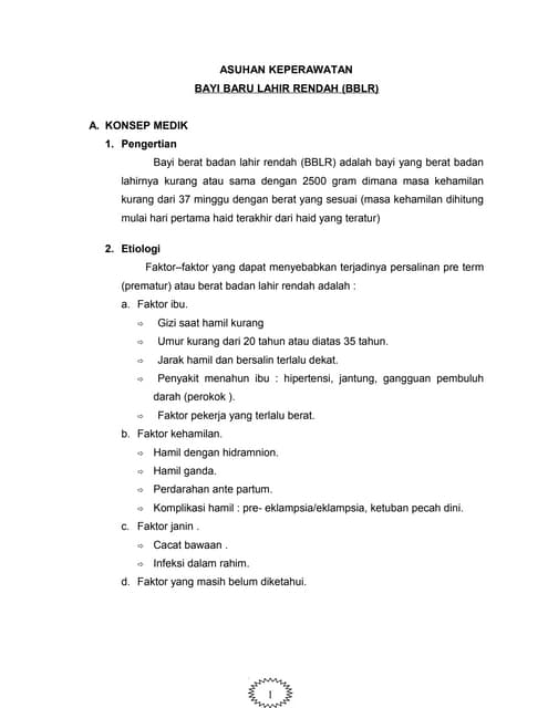 Bayi BBLR Prematur penyebab dan penanganan | PPT