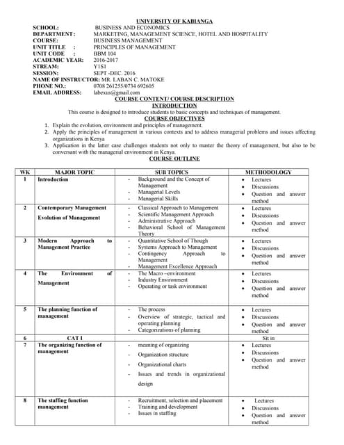Bbm 104 course outline | DOC Bbm 104 course outline | DOC