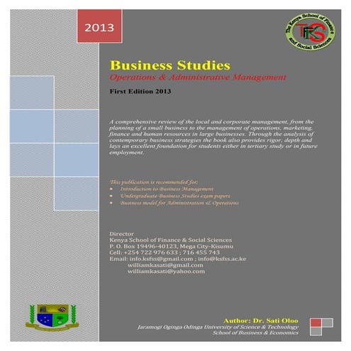 Business Studies Booklet | PDF