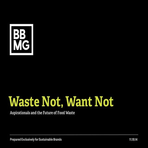 Waste Not, Want Not: Aspirationals and the Future of Food Waste | PDF