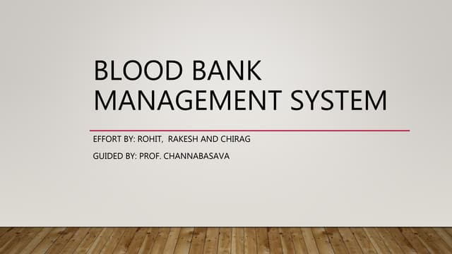 ER diagrams for blood bank management system | DOCX