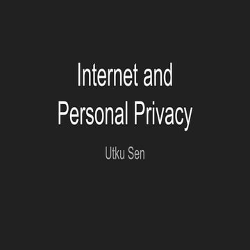 Internet and Personal Privacy | PPT