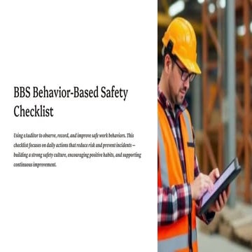 BBS Behavior-Based Safety Checklist with eAuditor Audits and ...