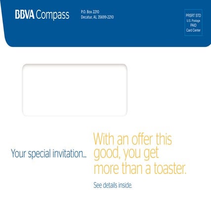 BBVA Compass Direct Mail Creative | PPT