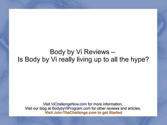 Body by vi challenge