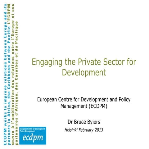 Engaging the Private Sector for Development | PPT