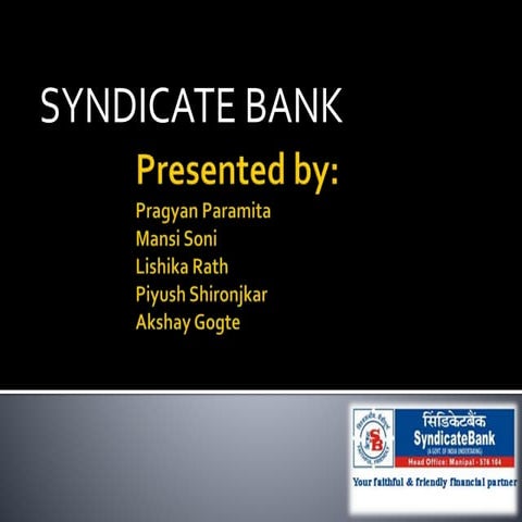 Syndicate bank | PPTX