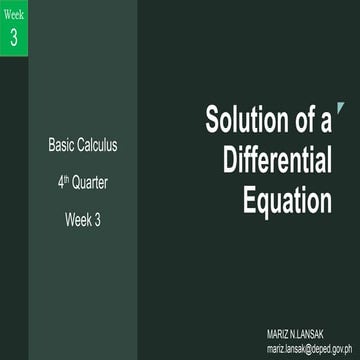 BC-W3_Differential-Equation.pptx Basic Calculus | PPTX