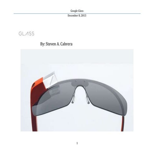 Presentation of french hackton google glass | PDF