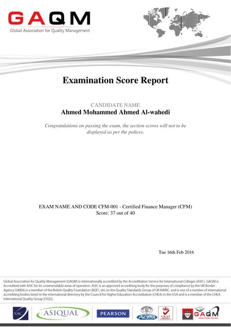 CFM certificatee | PPT