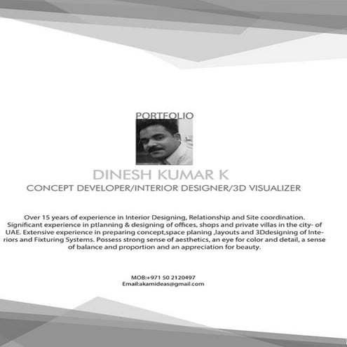 PORTFOLIO-DINESH KUMAR-INTERIOR DESIGNER | PDF