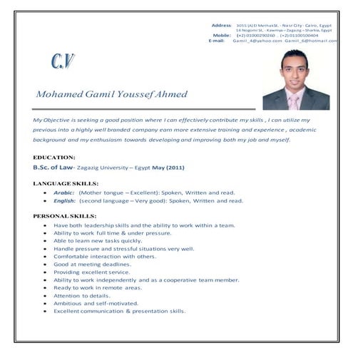 Mohamed Gamil - CV 1 | PDF