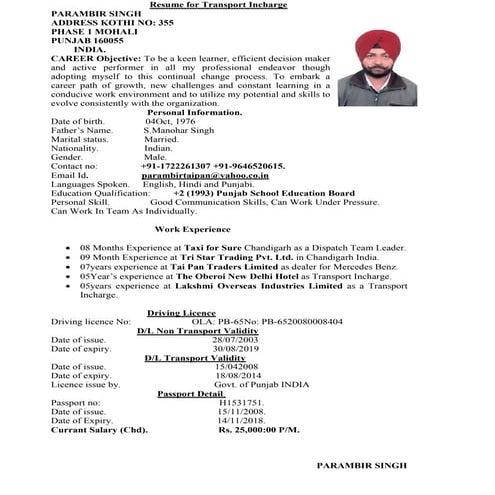 Parambir Singh Resume | PDF