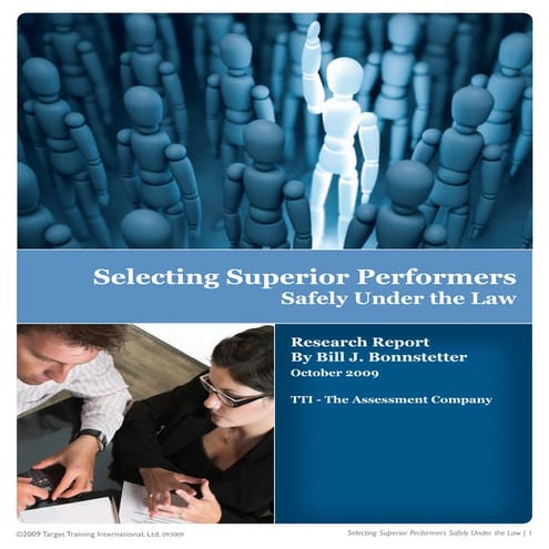 Selecting Superior Performers | PDF