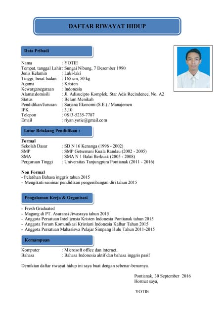 Daftar riwayat hidup | DOC