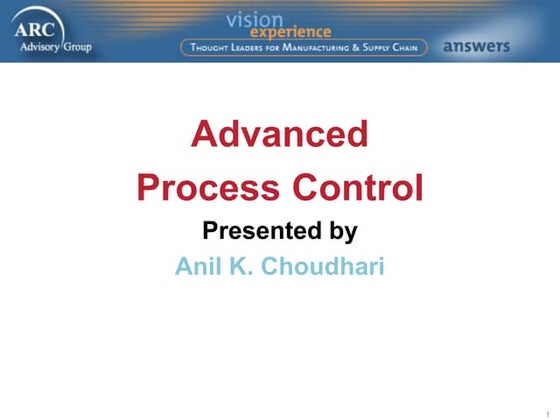 Practical Advanced Process Control for Engineers and Technicians | PPT